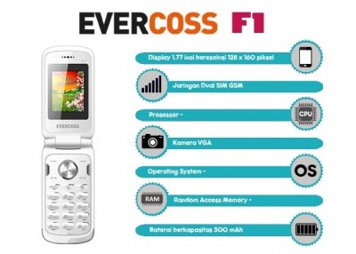 Harga Evercoss F1 Desain yang Unik – HargaBaru